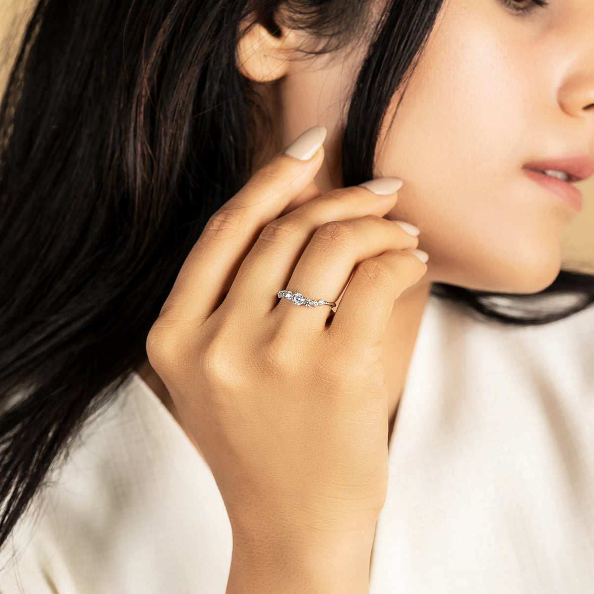 Silver Crystal Gleam Ring – Silversheen