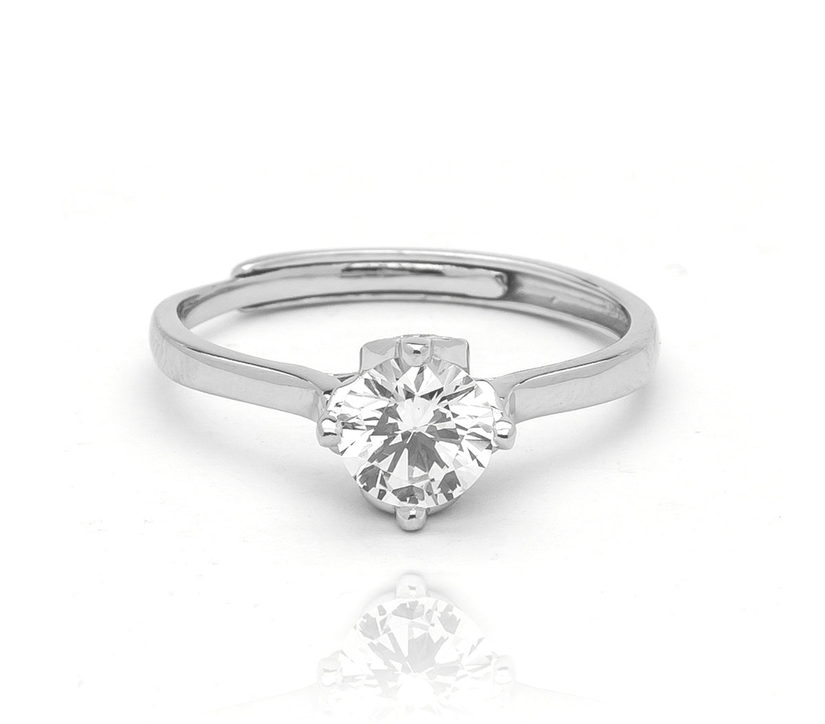 Silver Adjustable Solitaire Ring | Silversheen